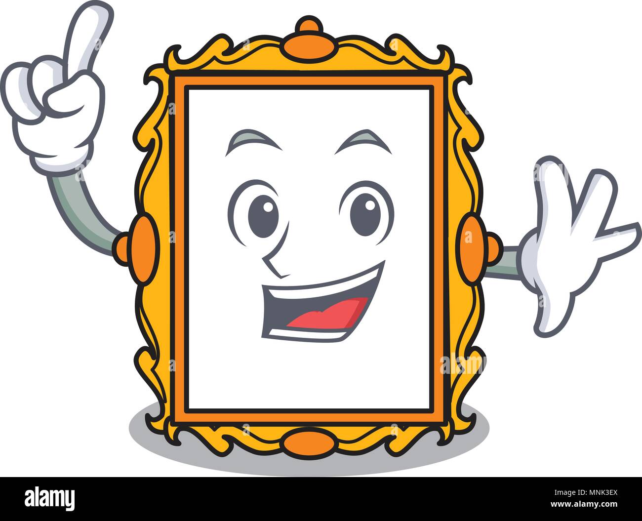Finger picture frame mascot cartoon vector illustration Stock Vector ...