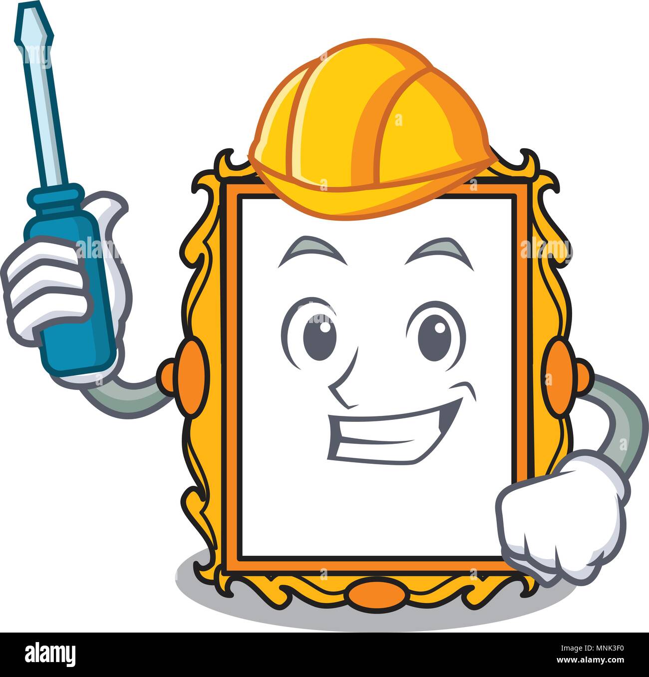 Automotive picture frame mascot cartoon vector illustration Stock ...