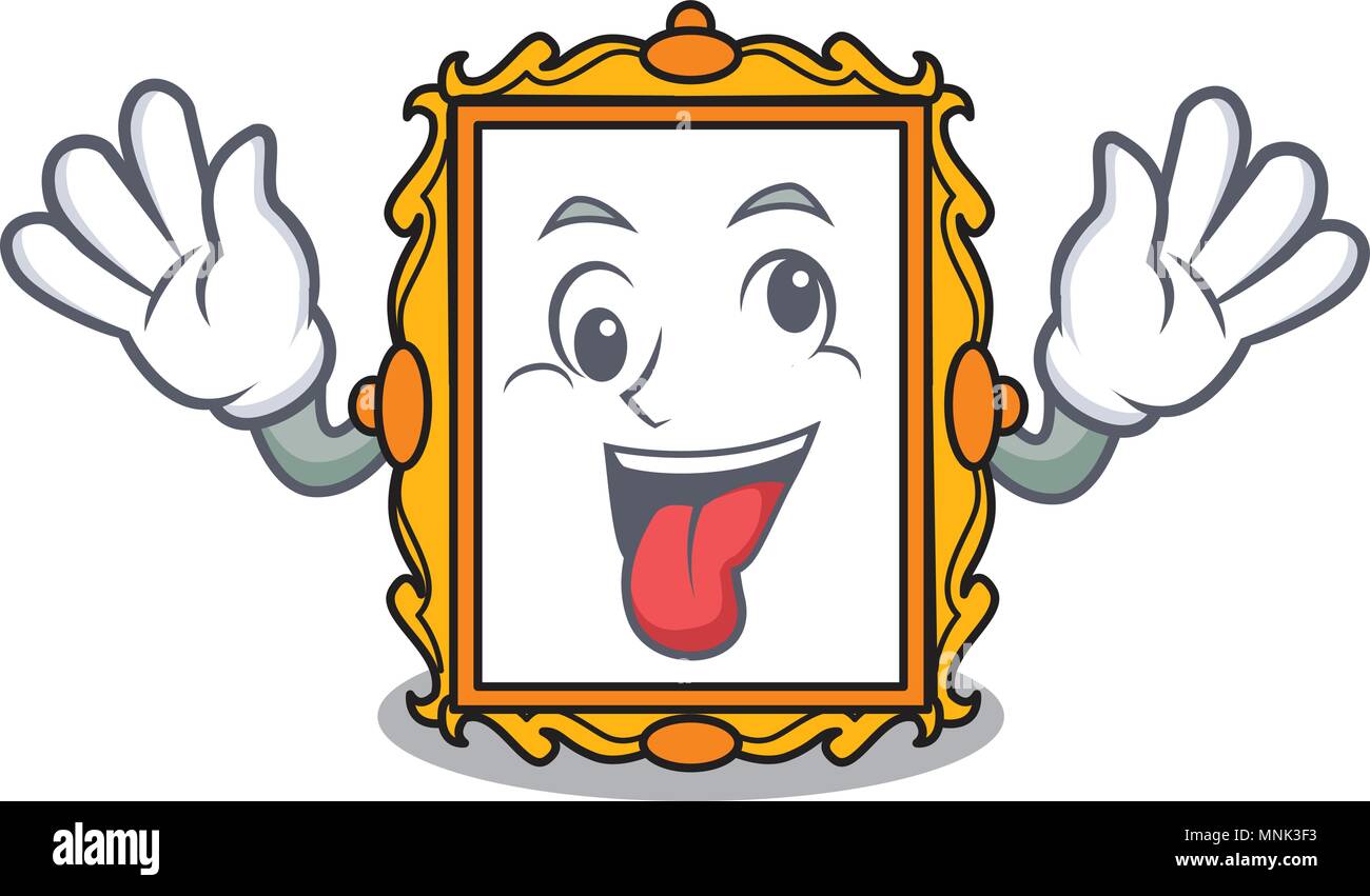 Crazy picture frame mascot cartoon vector illustration Stock Vector ...