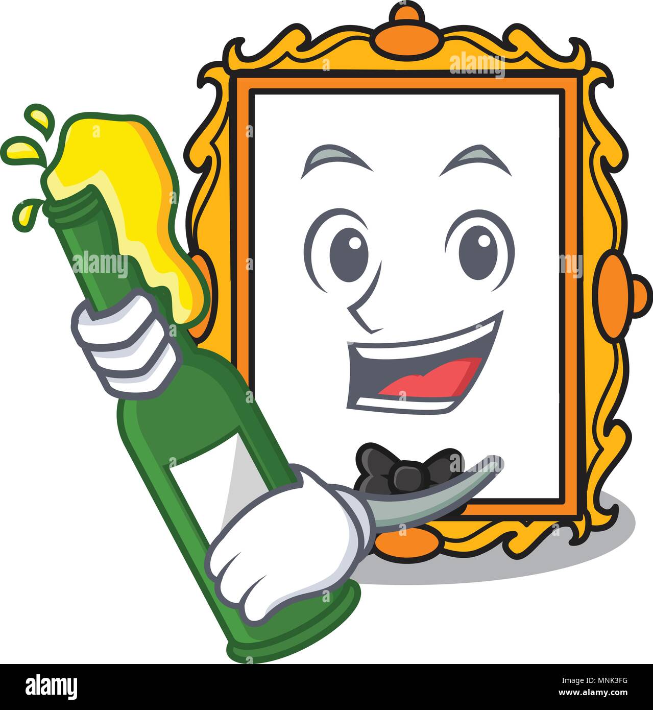 With beer picture frame mascot cartoon vector illustration Stock Vector ...