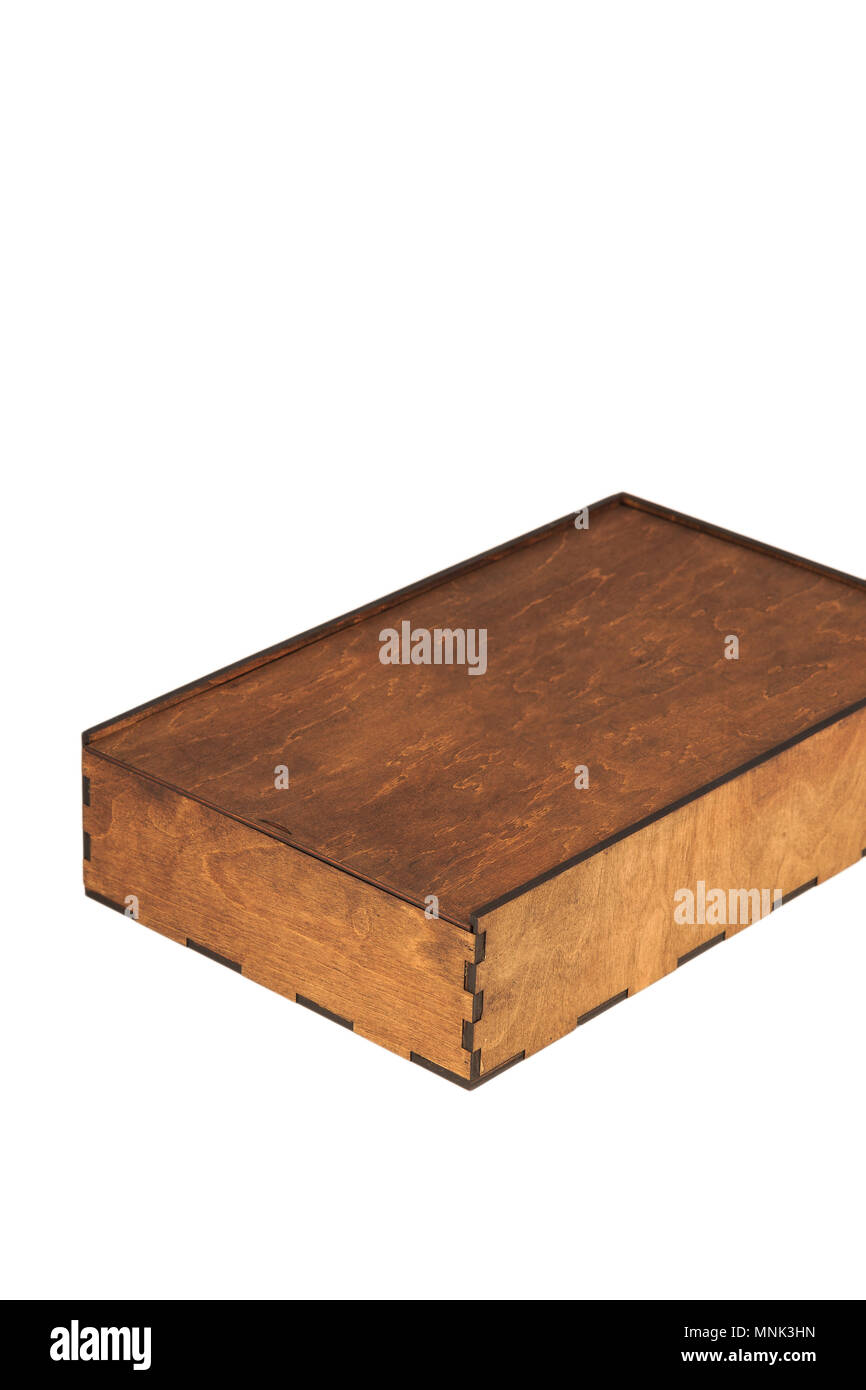 Old wooden box isolated on white background Stock Photo - Alamy