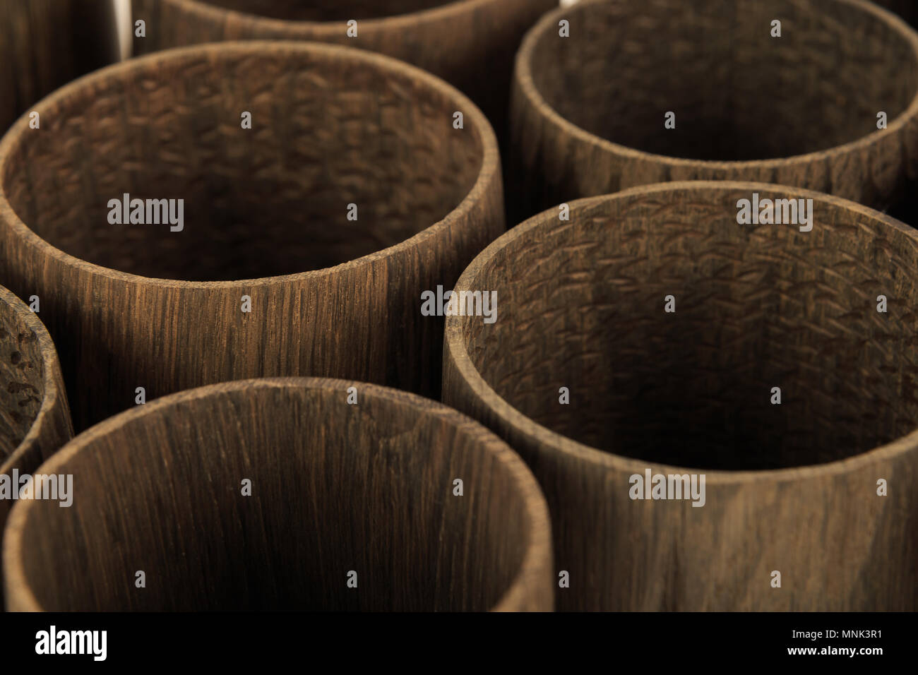 Many cups of wood, wooden background texture of a tree Stock Photo - Alamy