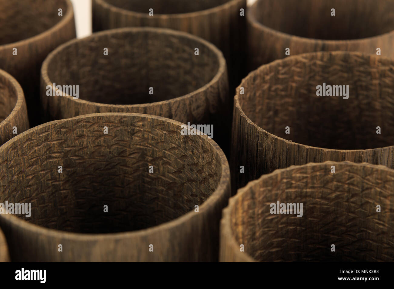 Many cups of wood, wooden background texture of a tree Stock Photo - Alamy