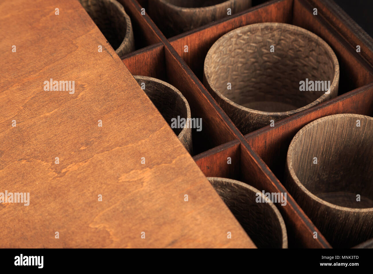 Wooden box on a black background, wooden texture Stock Photo - Alamy