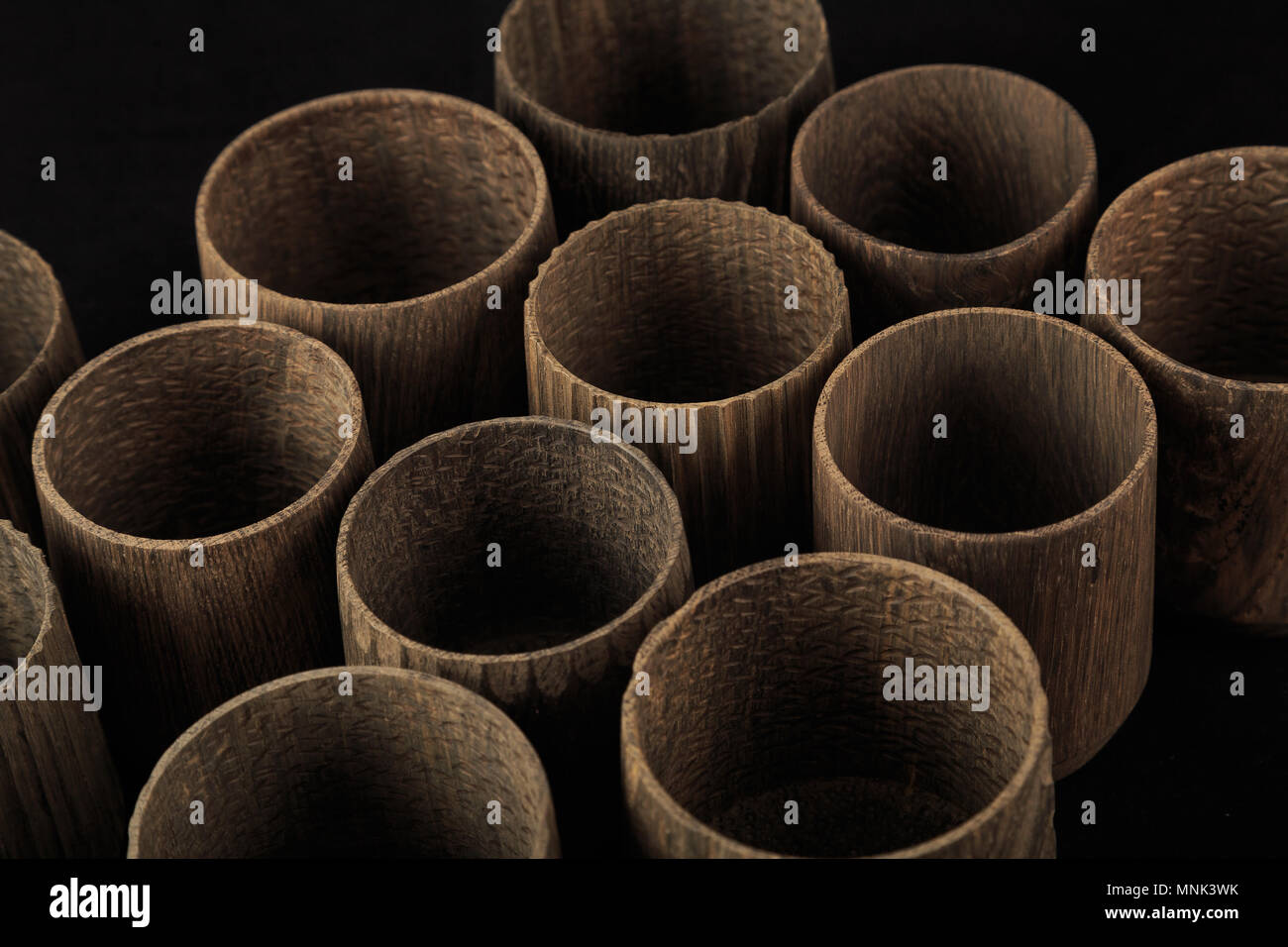 Many cups of wood, wooden background texture of a tree Stock Photo - Alamy