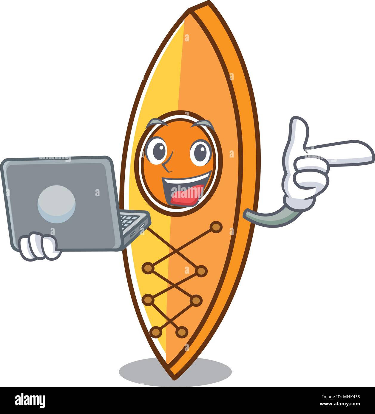 With laptop canoe character cartoon style vector illustration Stock ...