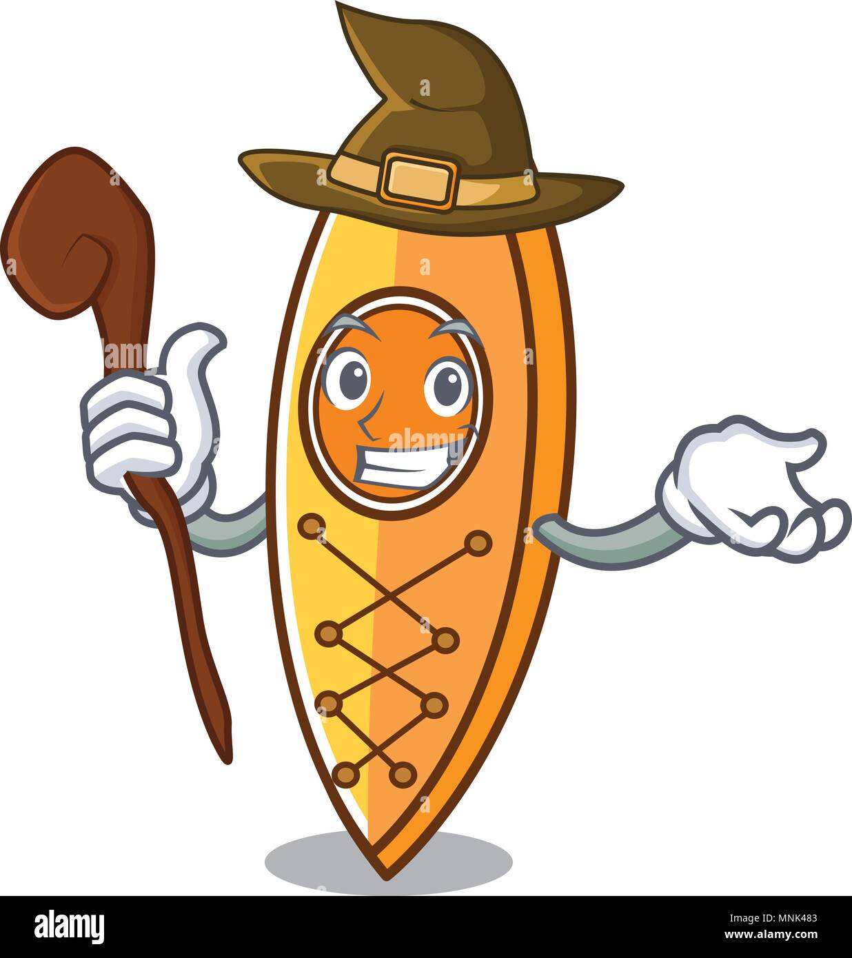 Witch canoe mascot cartoon style vector illustration Stock Vector Image ...