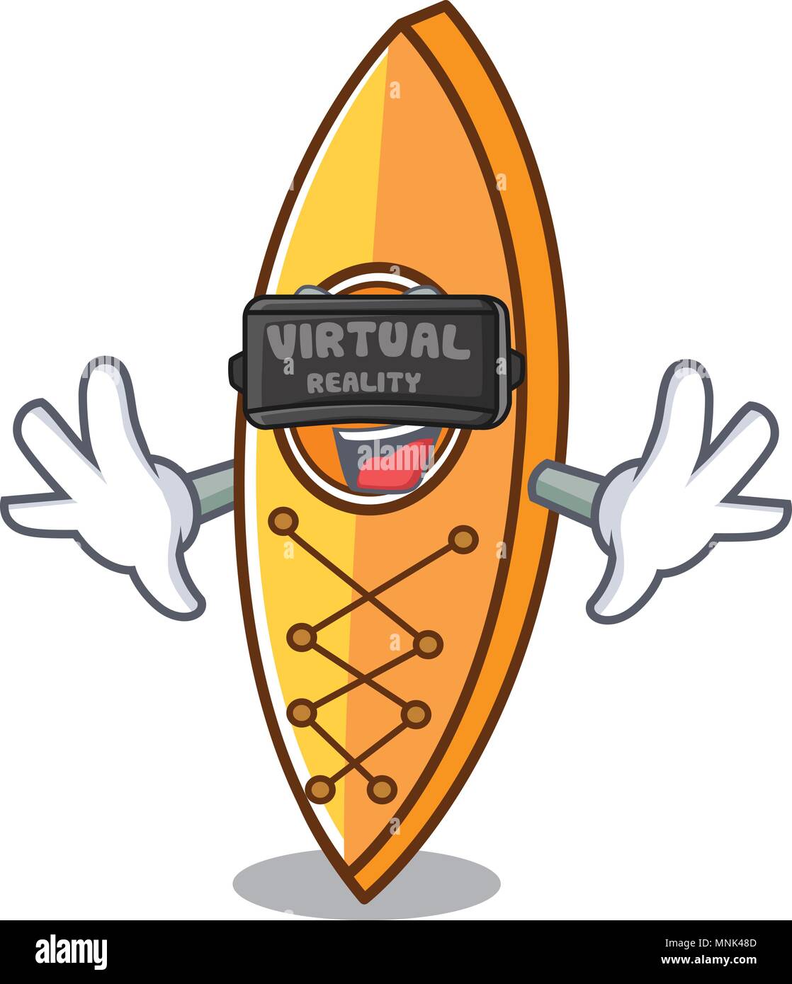 Virtual reality canoe mascot cartoon style vector illustration Stock ...
