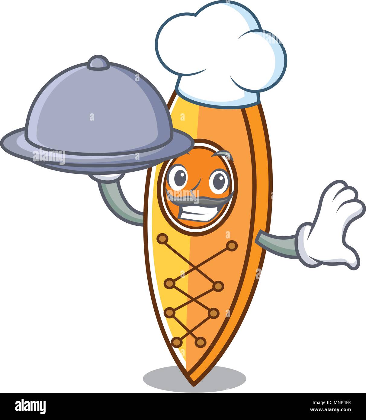 Chef with food canoe mascot cartoon style vector illustration Stock ...