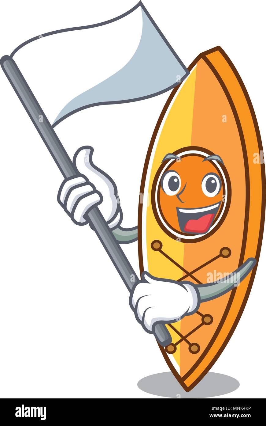 With flag canoe mascot cartoon style vector illustration Stock Vector ...