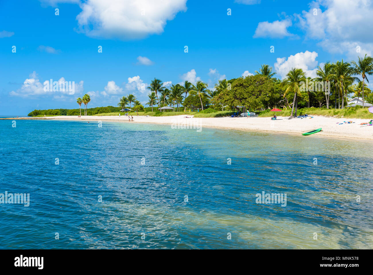 Sombrero Beach with palm trees on the Florida Keys, Marathon, Florida ...