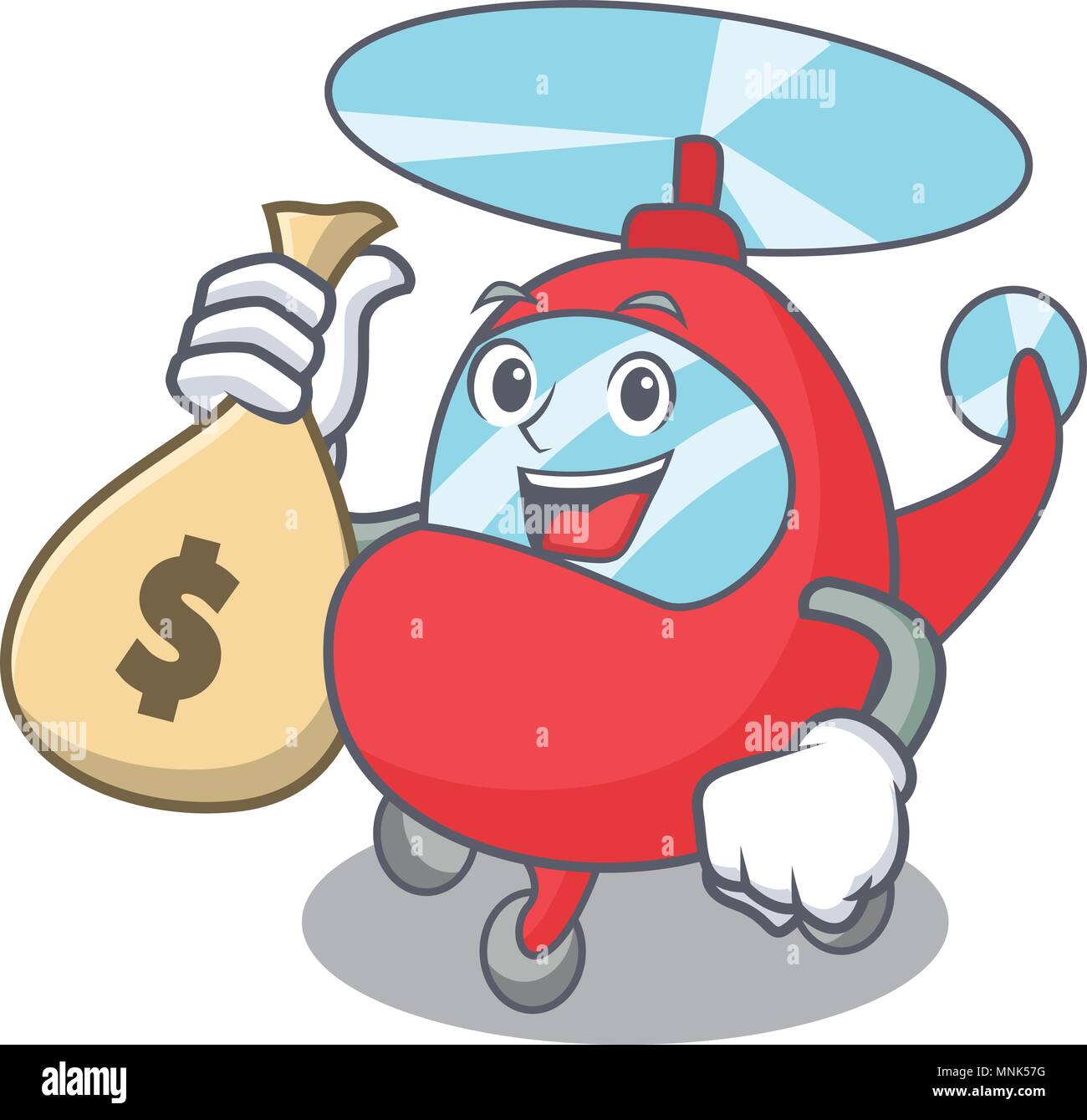 With money bag helicopter character cartoon style vector illustration ...