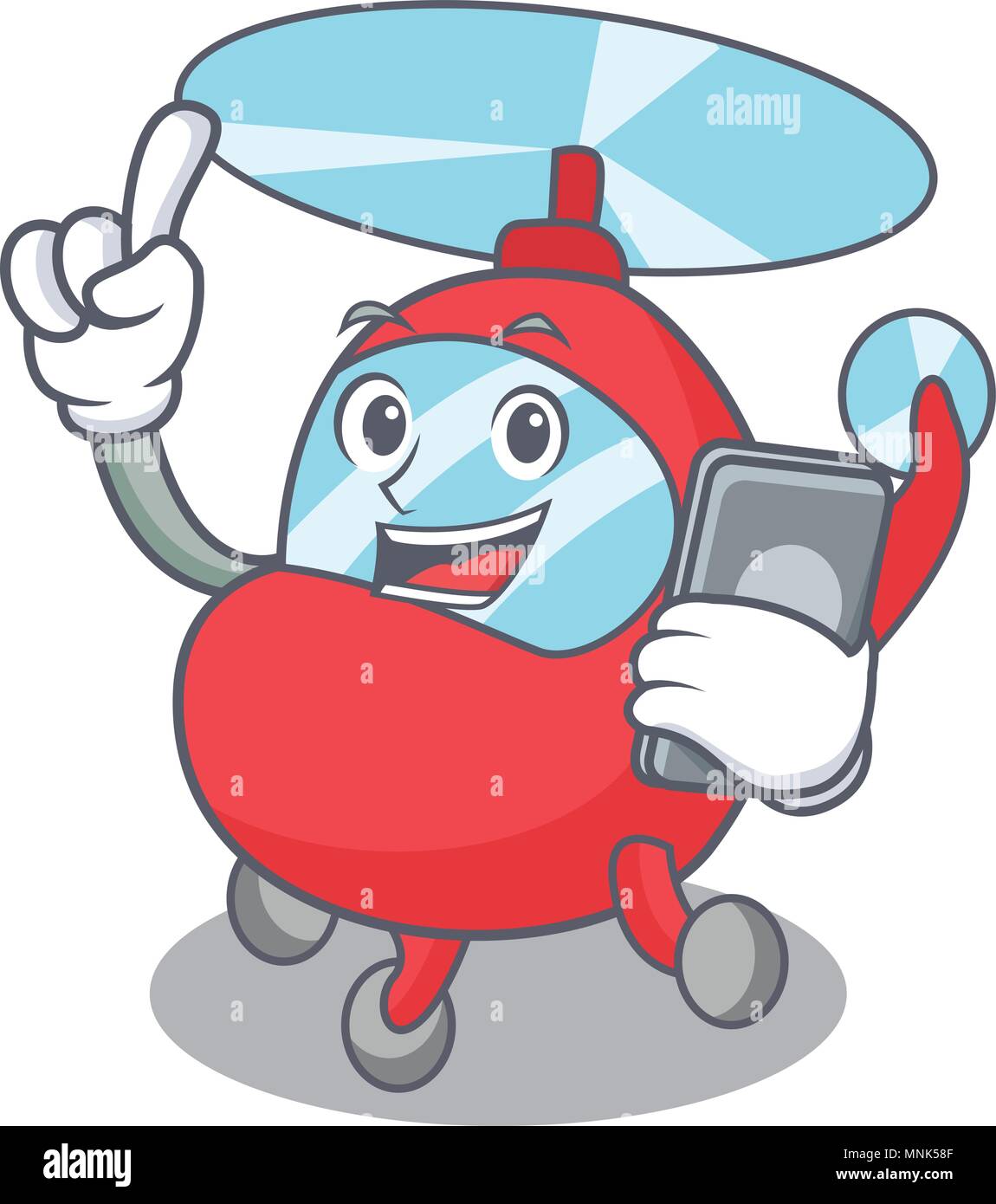 With phone helicopter character cartoon style vector illustration Stock ...