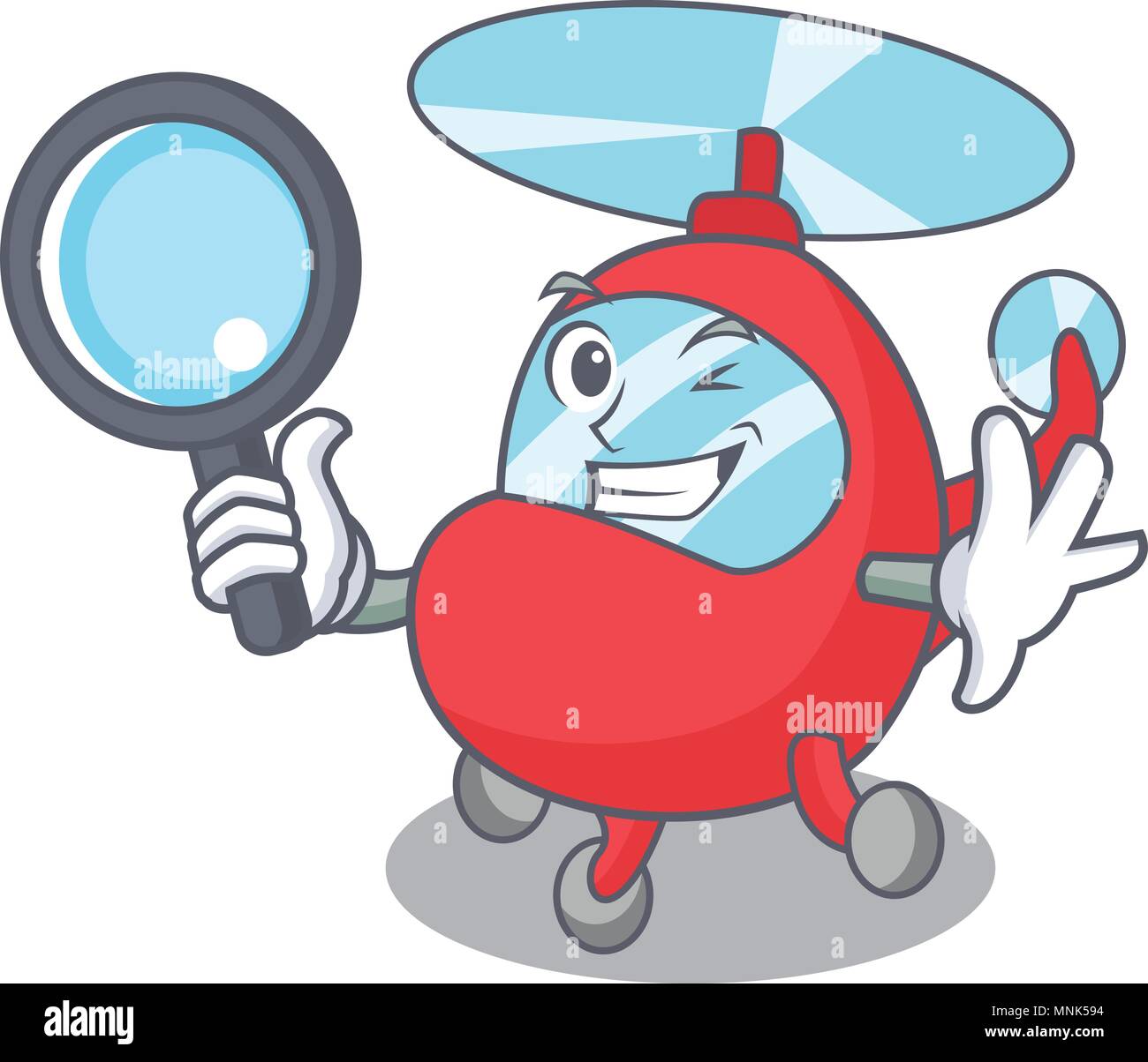Detective helicopter character cartoon style vector illustration Stock ...