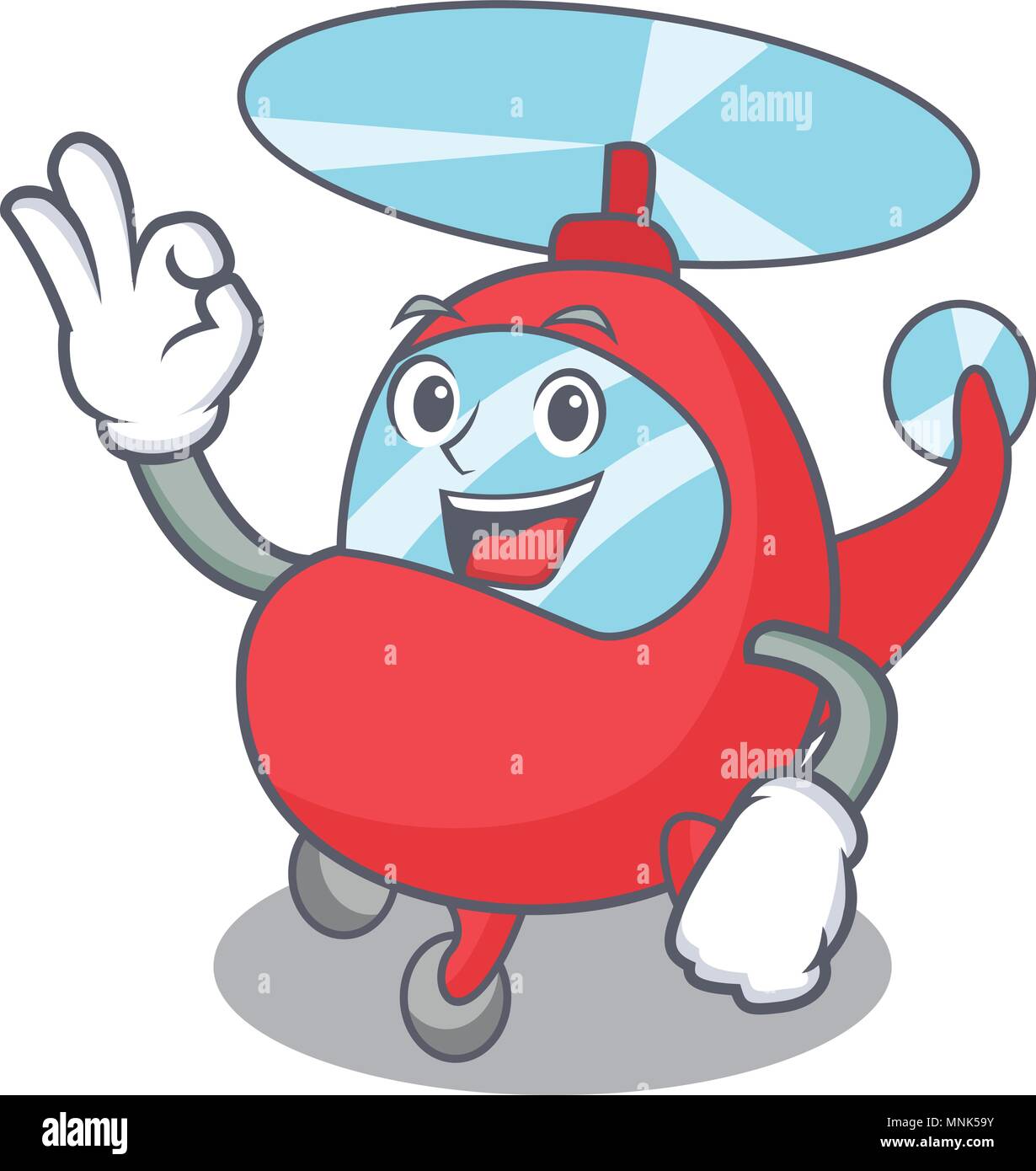 Okay helicopter character cartoon style vector illustration Stock ...