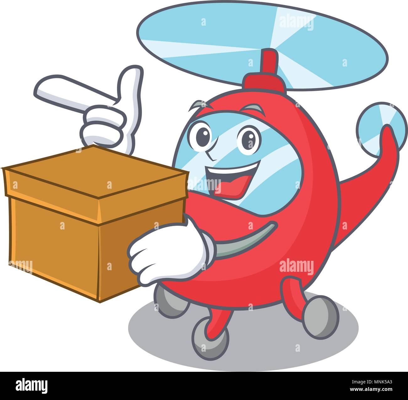 With box helicopter character cartoon style vector illustration Stock ...