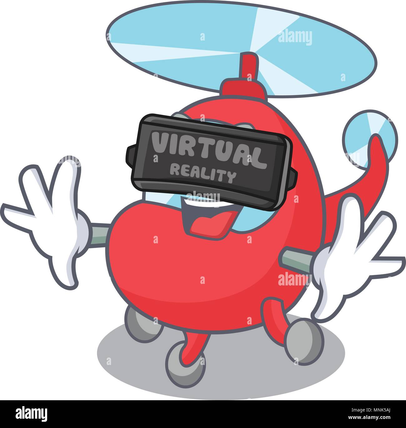 Virtual reality helicopter mascot cartoon style vector illustration ...