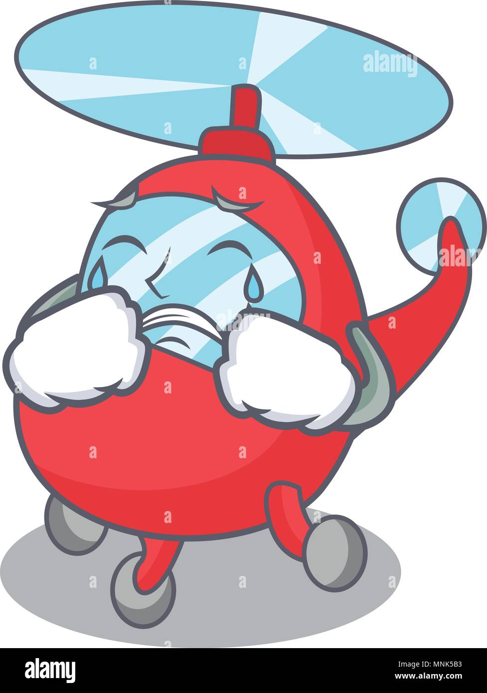 Crying helicopter mascot cartoon style vector illustration Stock Vector ...