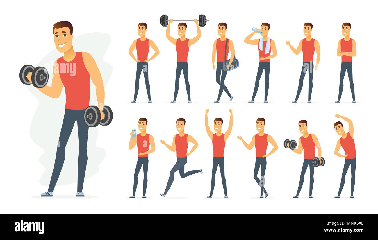 Sportsman - vector cartoon people character set Stock Vector Image ...