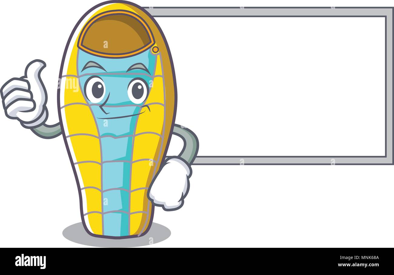 Thumbs up with board sleeping bad character cartoon Stock Vector Image ...