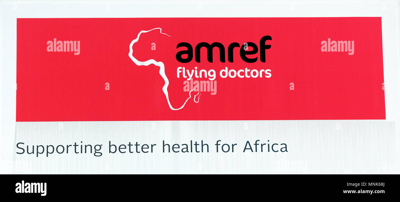 Amsterdam, Netherlands -april 19, 2018: Sign of Amref flying docters in ...
