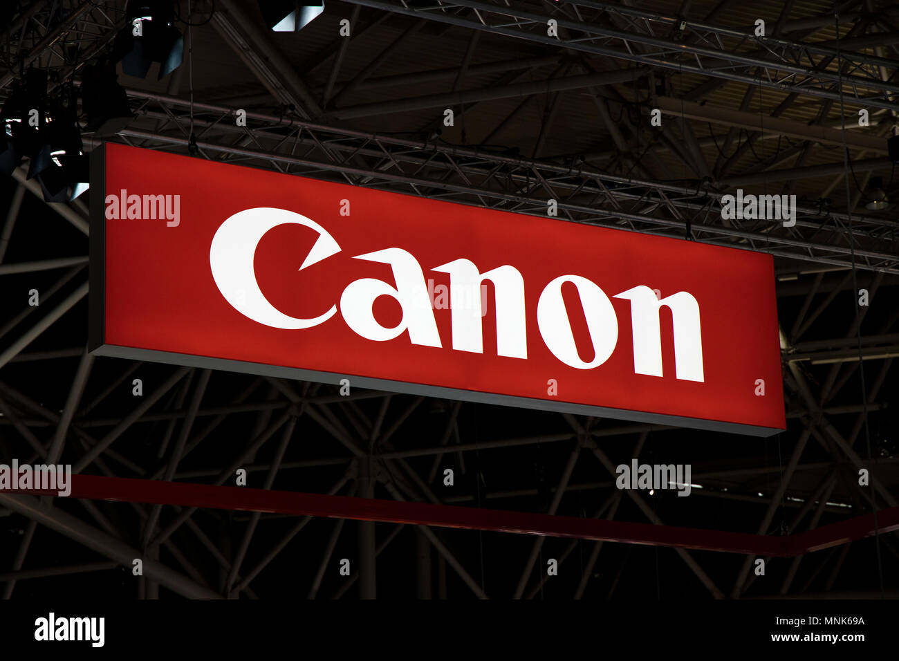 Amsterdam, Netherlands -september 15, 2017: Canon letters on a display ...