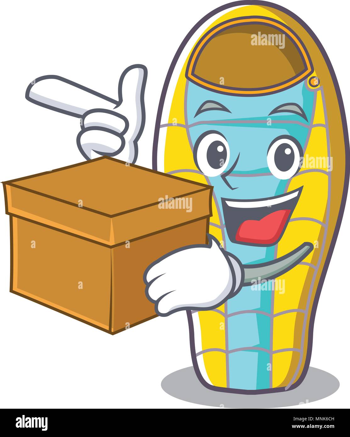 With box sleeping bad character cartoon Stock Vector Image & Art - Alamy