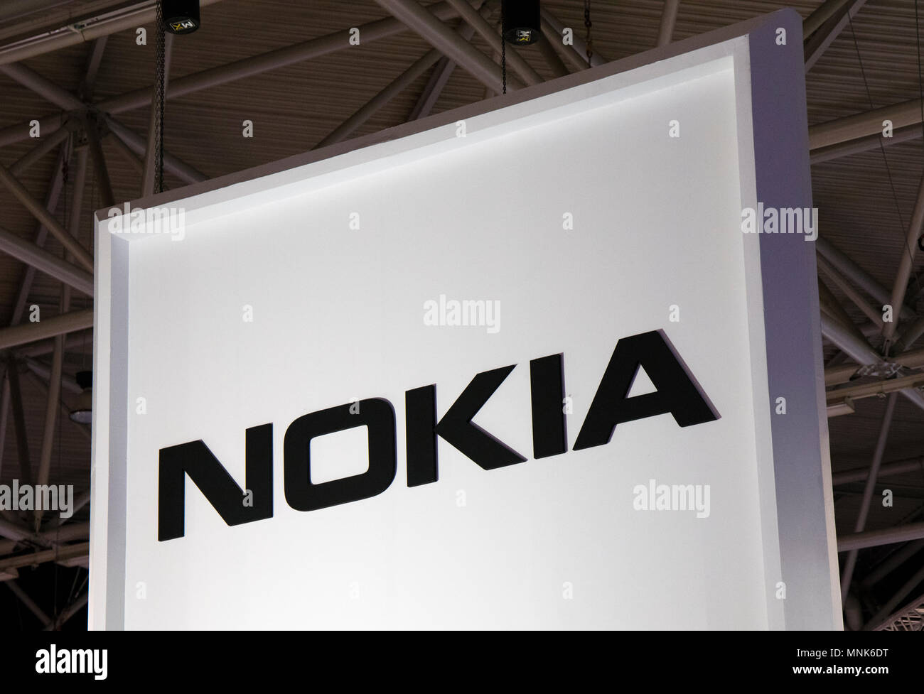 Amsterdam, Netherlands -september 15, 2017: Nokia letters at the rai in ...