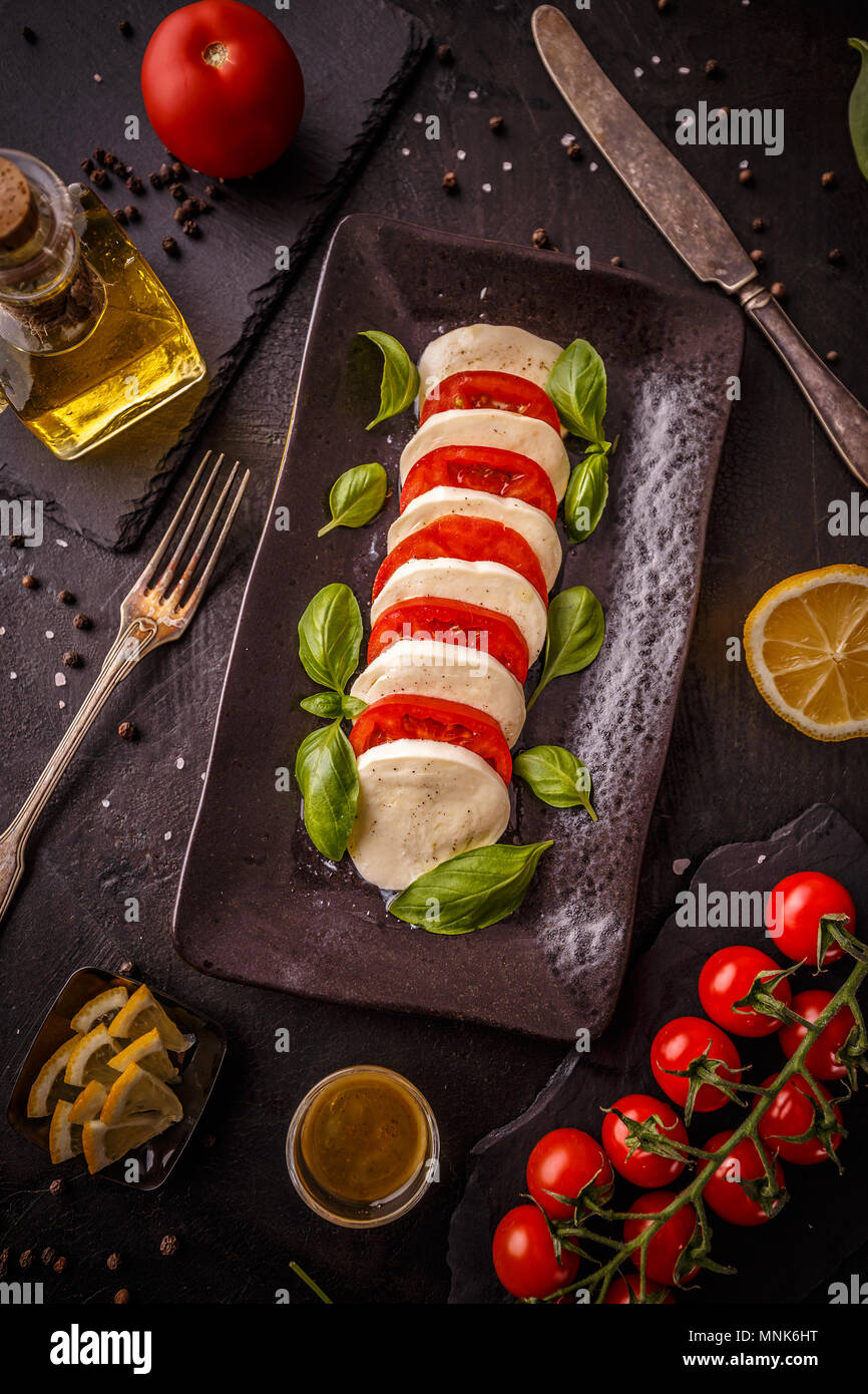 Classic italian caprese salad with tomatoes hi-res stock photography ...