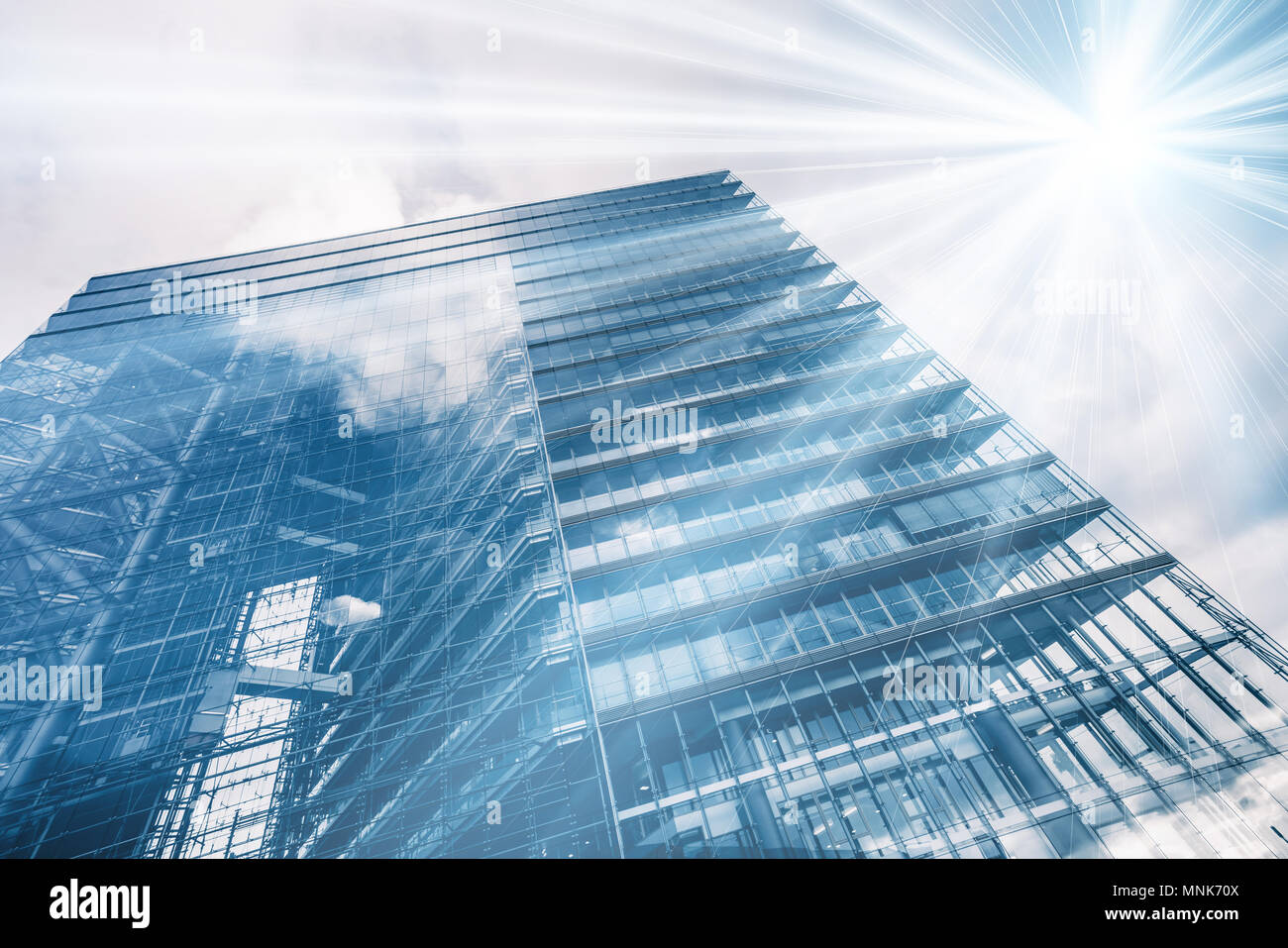 View of a modern glass skyscraper. modern office buildings Stock Photo ...