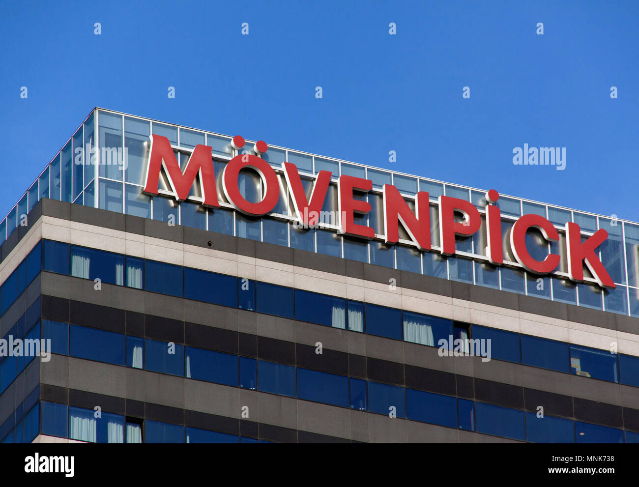 Amsterdam, Netherlands-october 31, 2016: Letters movenpick on a hotel ...