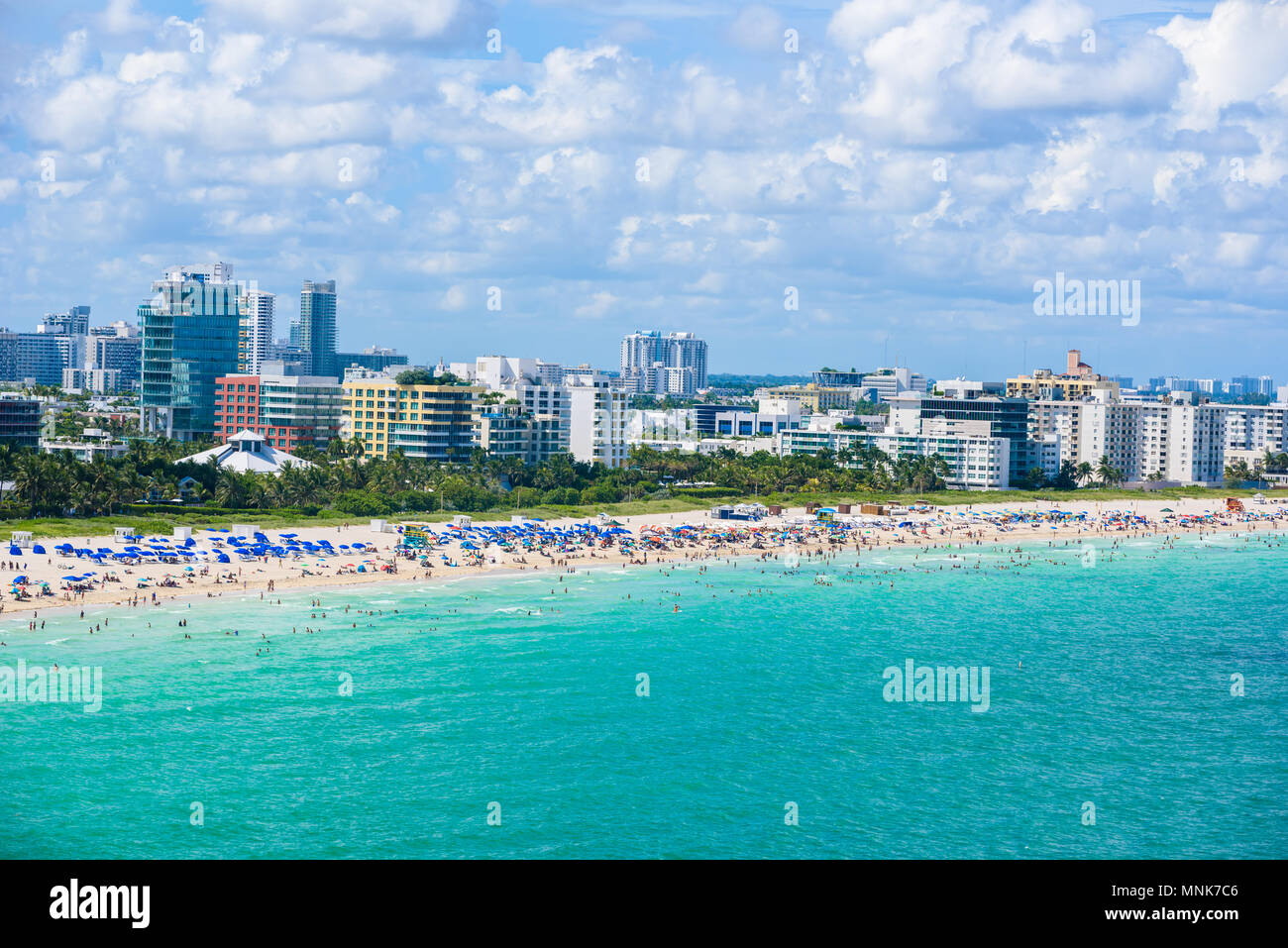 South Beach, Miami Beach. Tropical and Paradise coast of Florida, USA ...