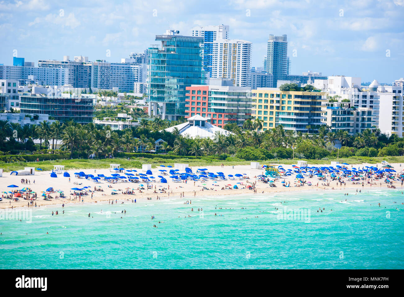 South Beach, Miami Beach. Tropical and Paradise coast of Florida, USA ...