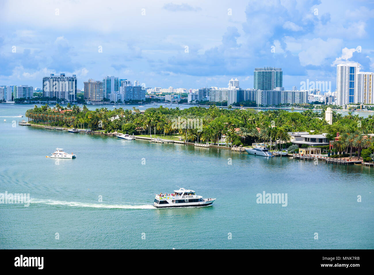 Miami aerial view canal sea hi-res stock photography and images - Alamy