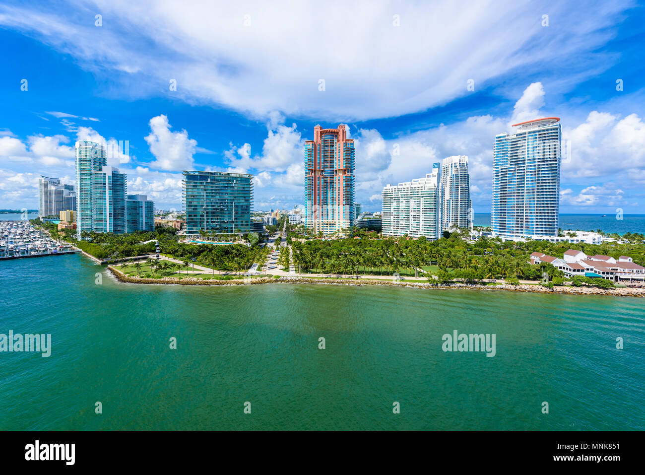 South Pointe Park and Pier at South Beach, Miami Beach. Aerial view ... South Pointe Park and Pier at South Beach, Miami Beach. Aerial view ...