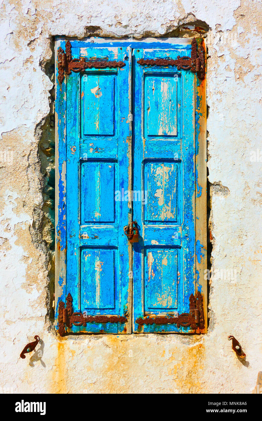 Old blue window shutters hi-res stock photography and images - Alamy