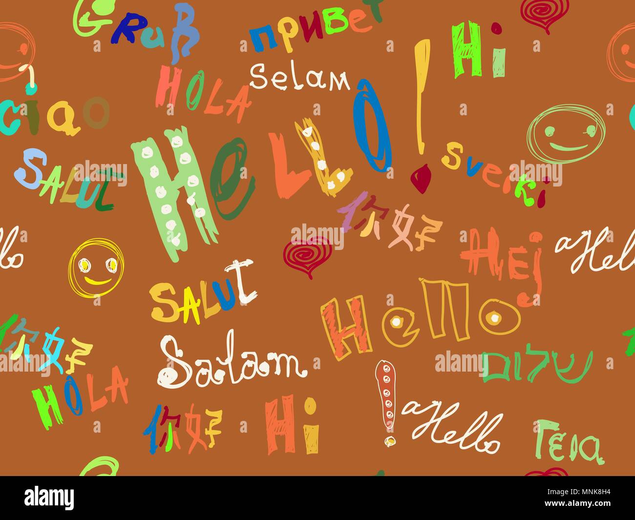 Hello And Hi Background Stock Vector Image & Art - Alamy