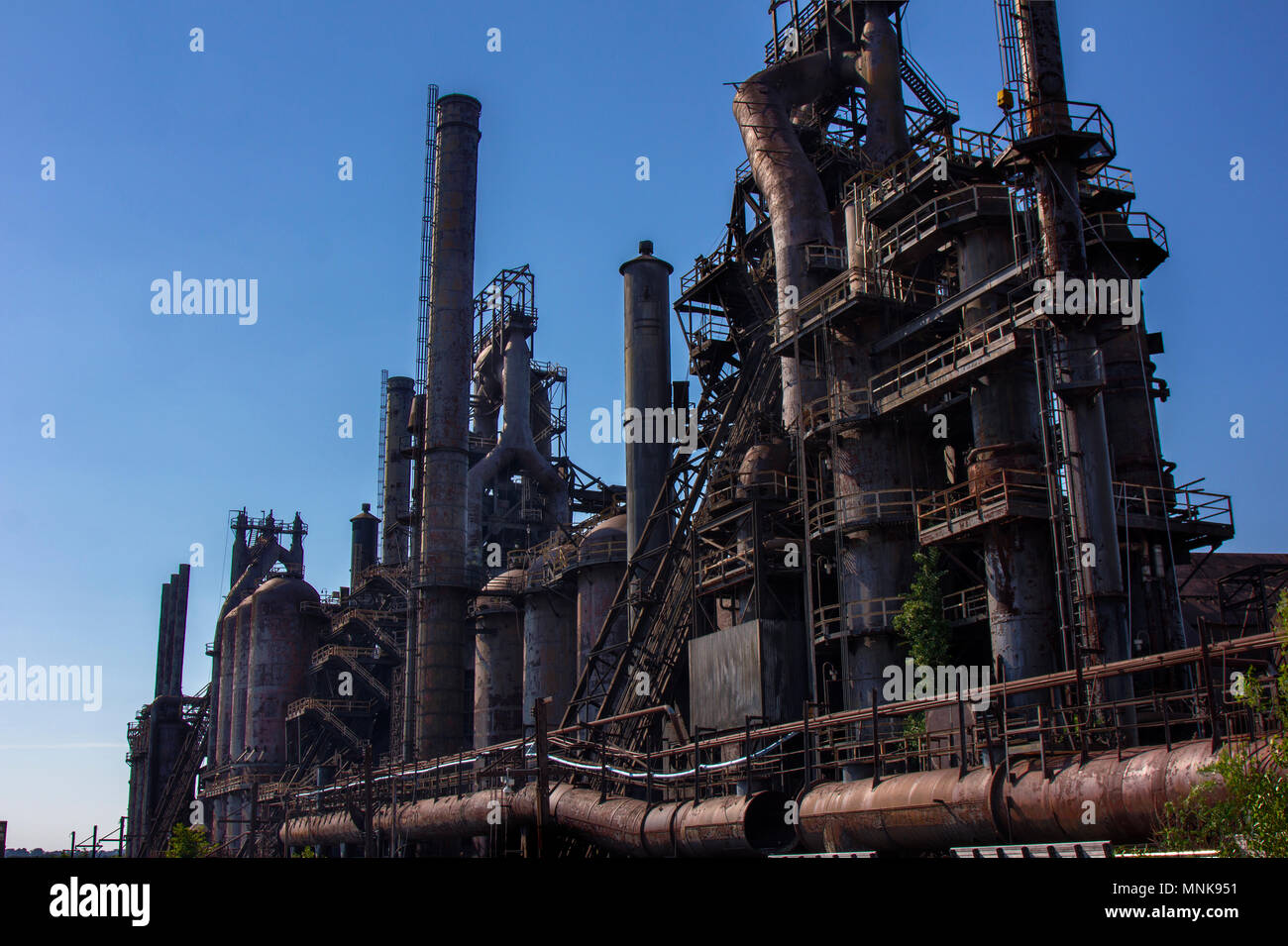 a picture of the Bethlehem steel stacks(Bethlehem, pa) in the evening ...