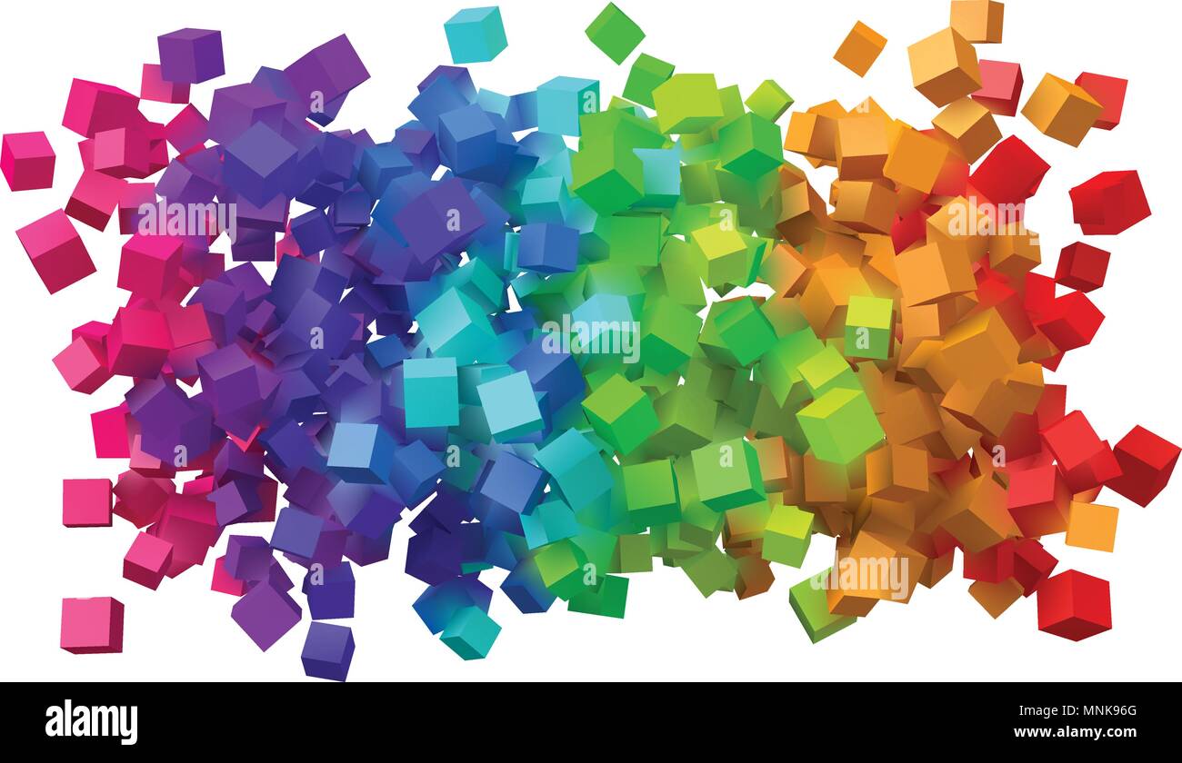 Abstract cubes background random motion Stock Vector Images - Alamy