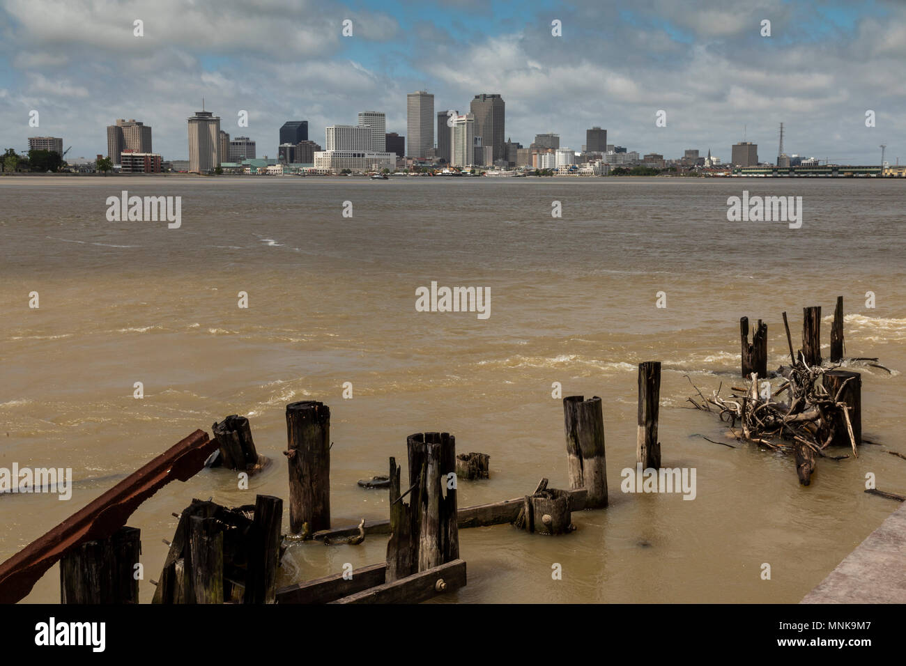 New Orleans, Louisiana - The Mississippi River and downtown New Orleans ...
