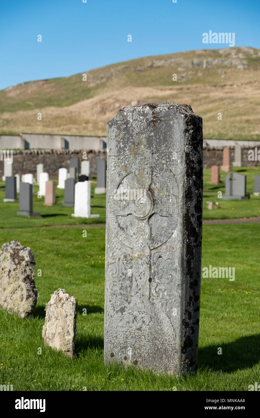 The Farr Stone located outside The Strathnaver Museum, Bettyhill ...