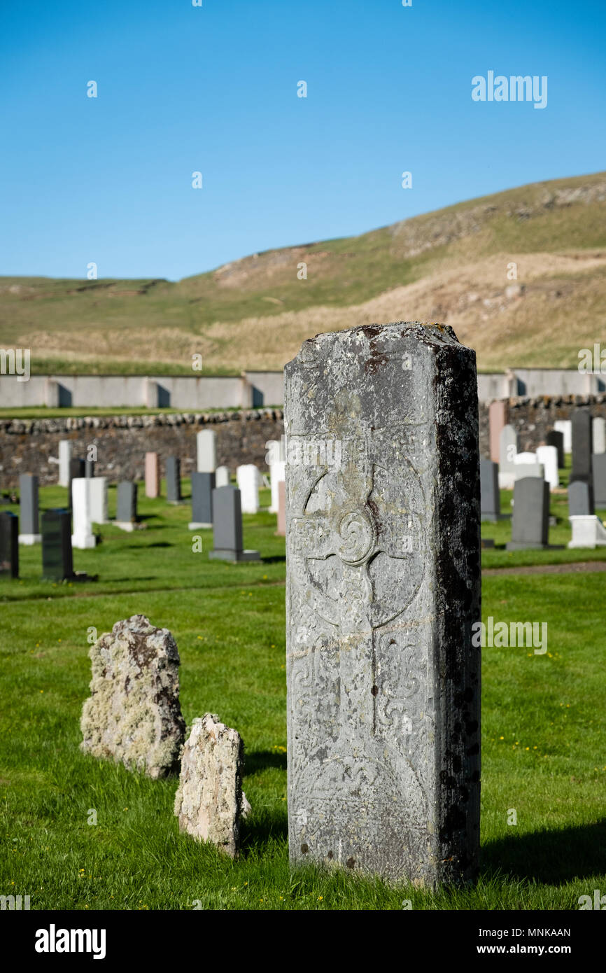 The Farr Stone located outside The Strathnaver Museum, Bettyhill ...