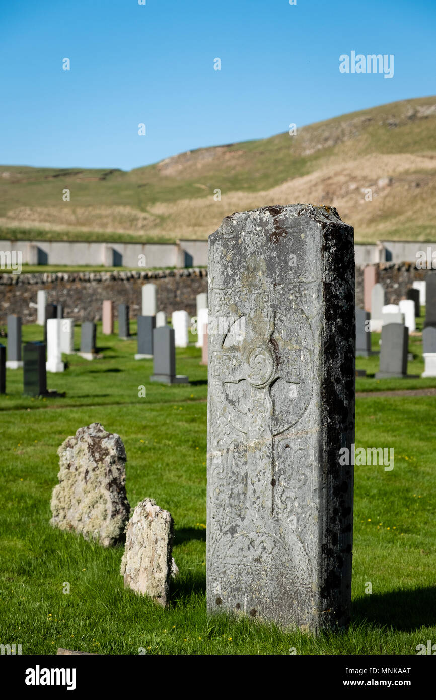 The Farr Stone located outside The Strathnaver Museum, Bettyhill ...