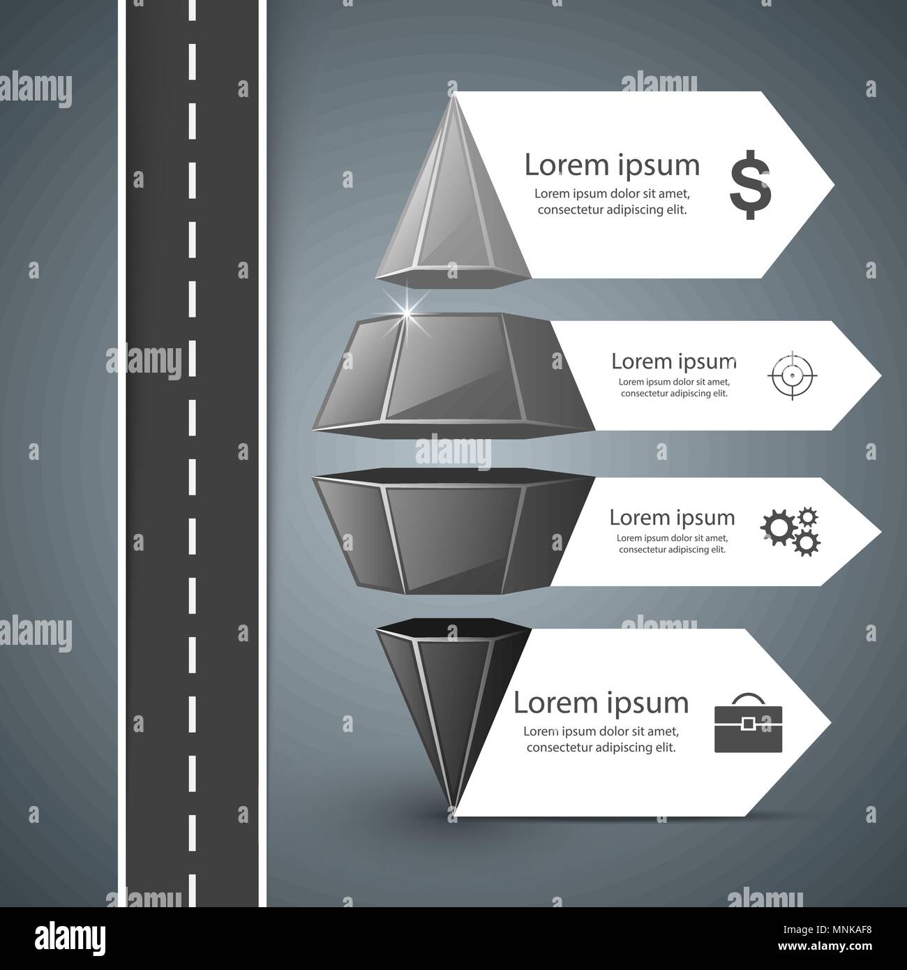 Road infographic design template and marketing icons Stock Vector Image ...