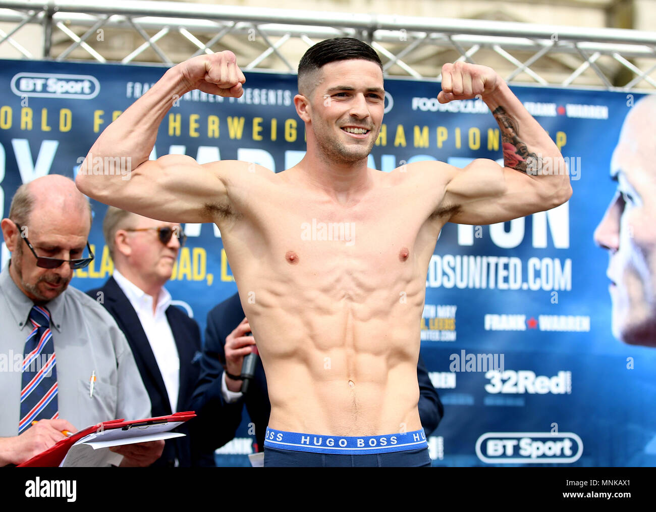 Edwin Telez during the weigh-in at Leeds Civic Hall. PRESS ASSOCIATION ...