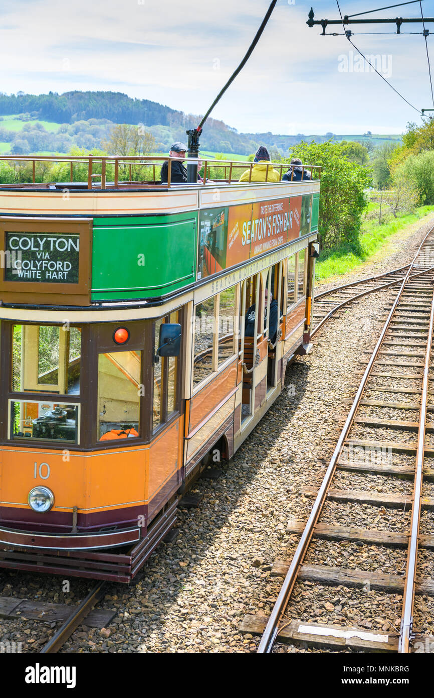 Double decker electric tram hi-res stock photography and images - Alamy
