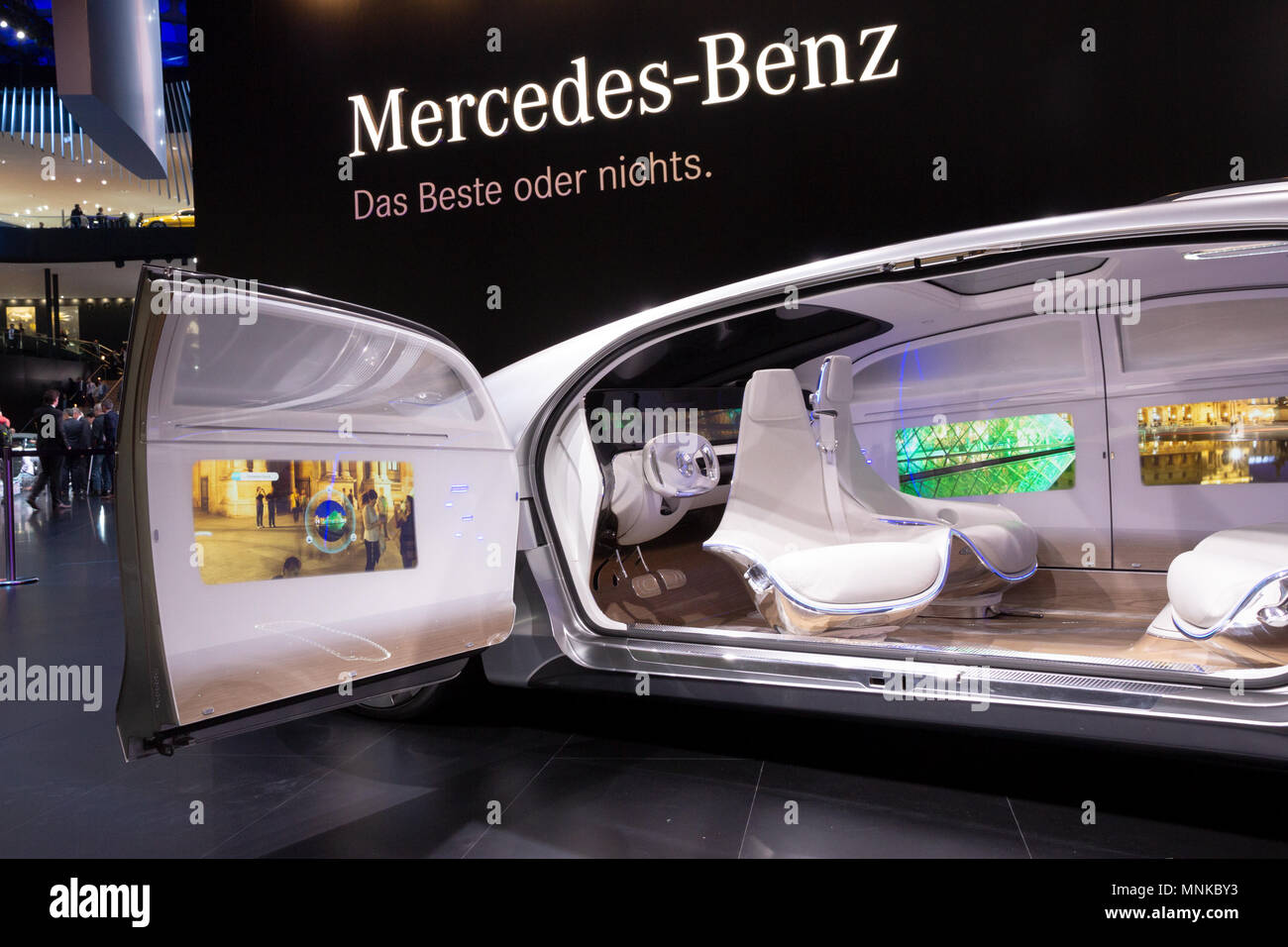 FRANKFURT, GERMANY - SEP 16, 2015: Mercedes Benz autonomous concept car ...