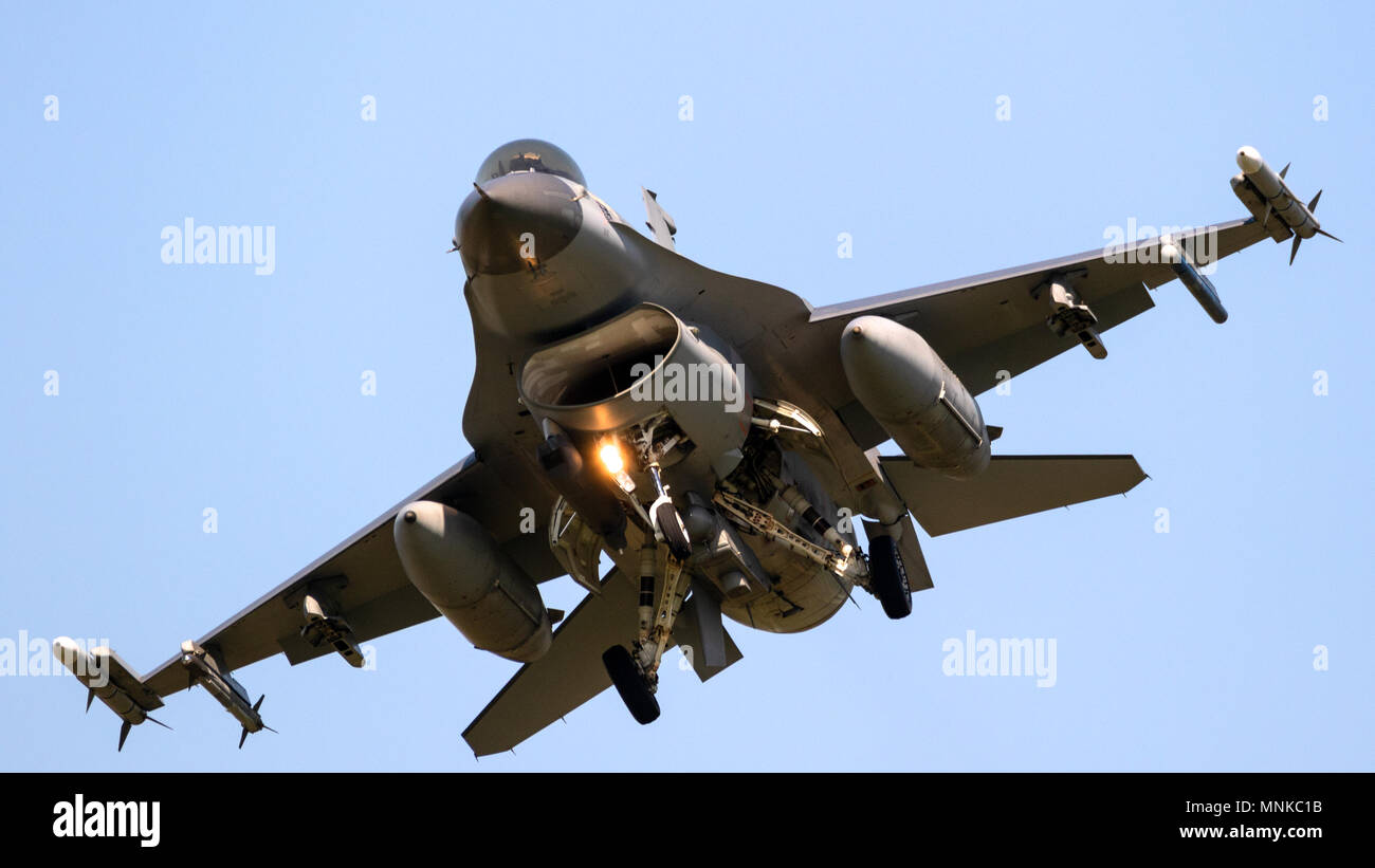 Front view of a flying military fighter jet Stock Photo - Alamy
