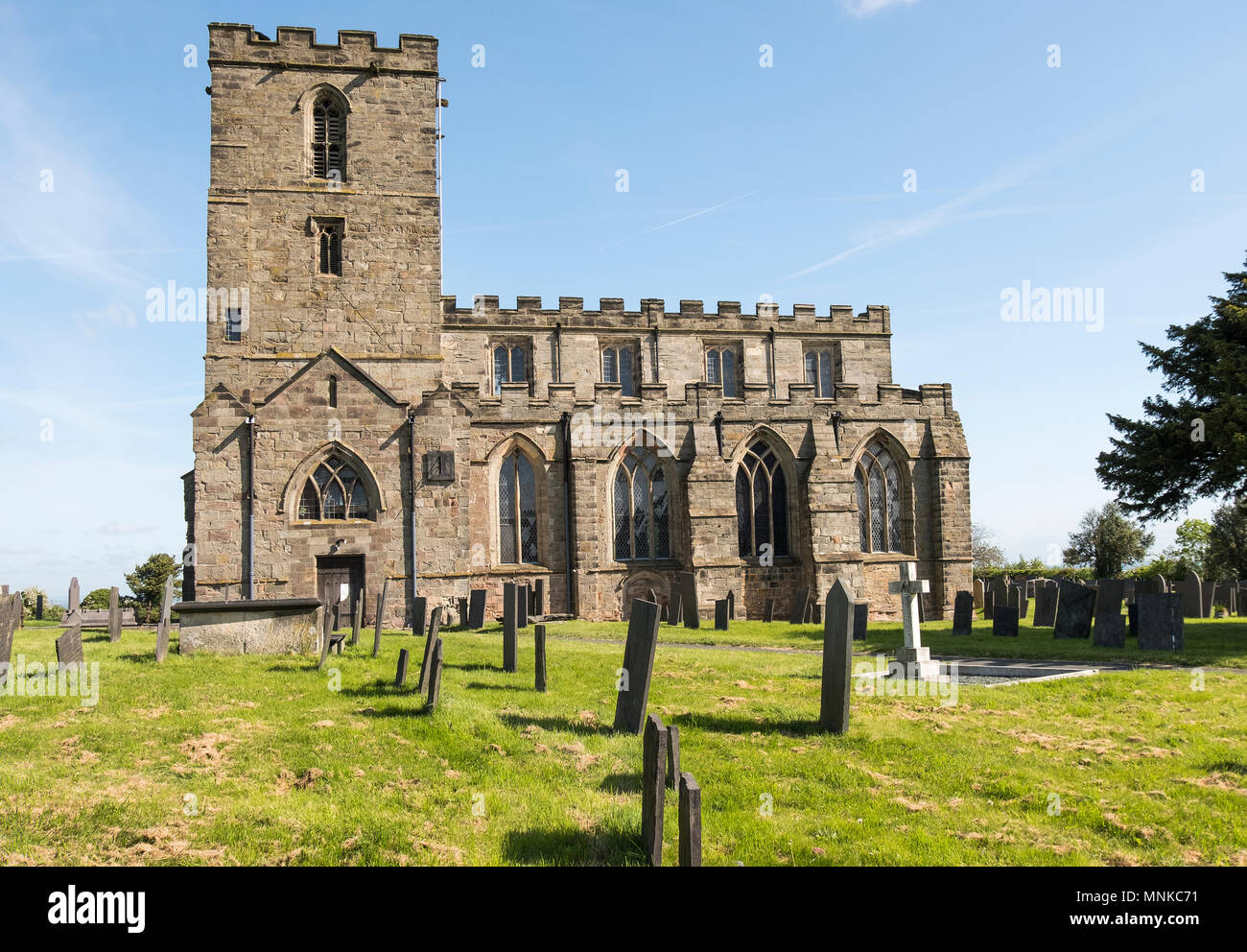Breedon on the Hill church and graveyard Stock Photo - Alamy