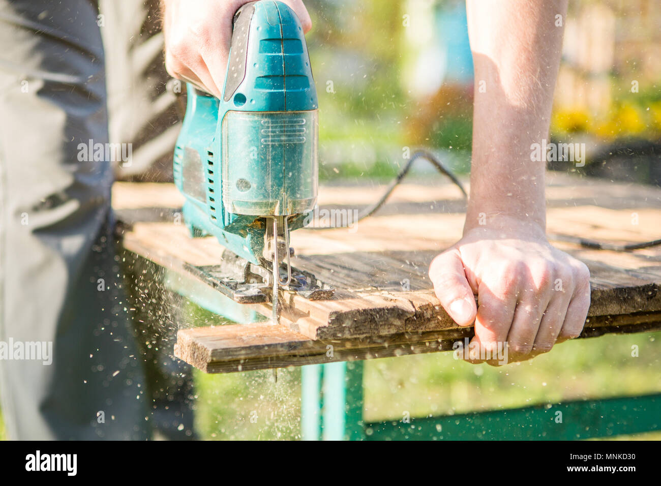 Electric jigsaw carpentry tool works hi-res stock photography and ...